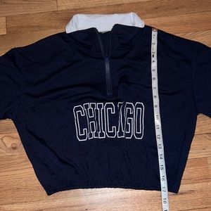 SHEIN | Tops | Shein Cropped Chicago Graphic Half Zip Tee Size S New ...